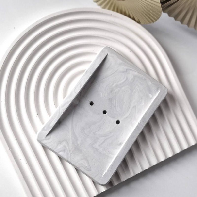 Large Rectangular Soap Dish - Grey Polymer gypsum,100% ecological ...