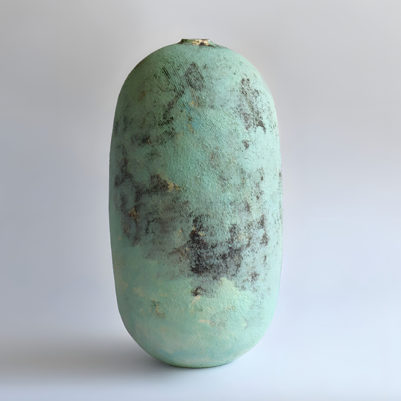 Green Distressed Vase large ceramic vase rustic design, Handmade ...